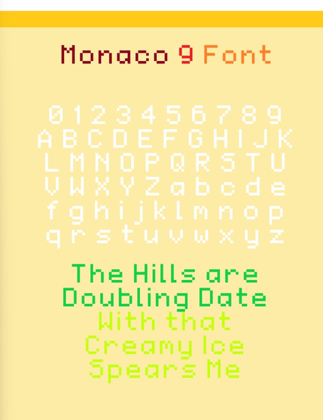 Monaco 9 | FontStruct